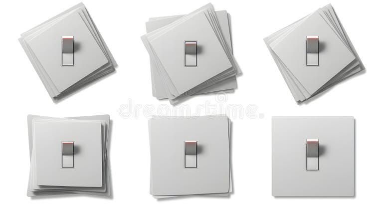 Stack of Light Switches, on Off Control, Home Electrical System Stock ...