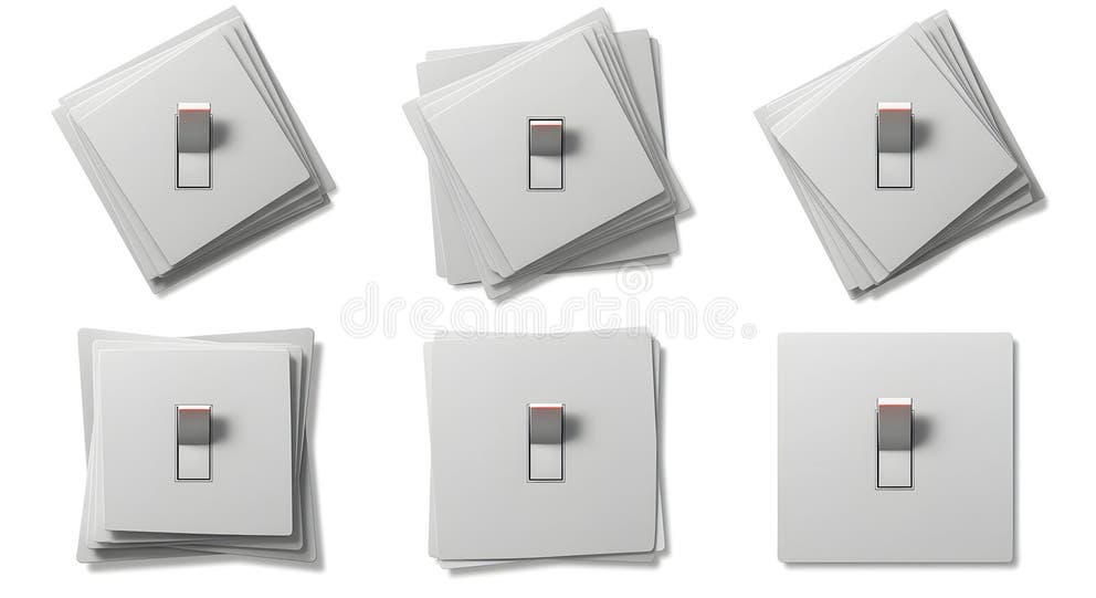 Stack of Light Switches, on Off Control, Home Electrical System Stock ...
