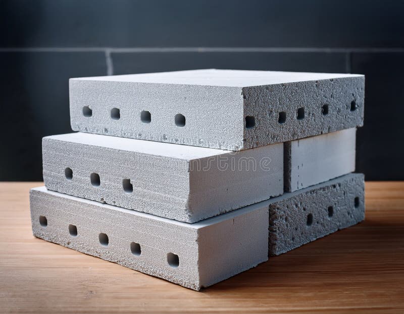 A Stack of Lightweight Aerated Concrete Blocks Displaying Built-in Air ...