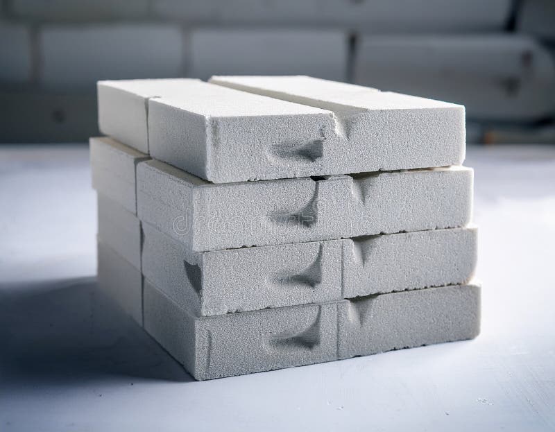 A Stack of Lightweight Aerated Concrete Blocks Displaying Built-in Air ...