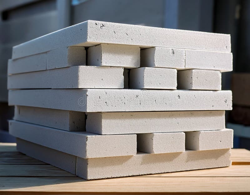 A Stack of Lightweight Aerated Concrete Blocks Displaying Built-in Air ...
