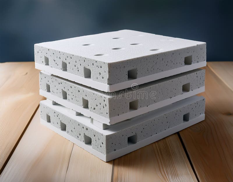 A Stack of Lightweight Aerated Concrete Blocks Displaying Built-in Air ...