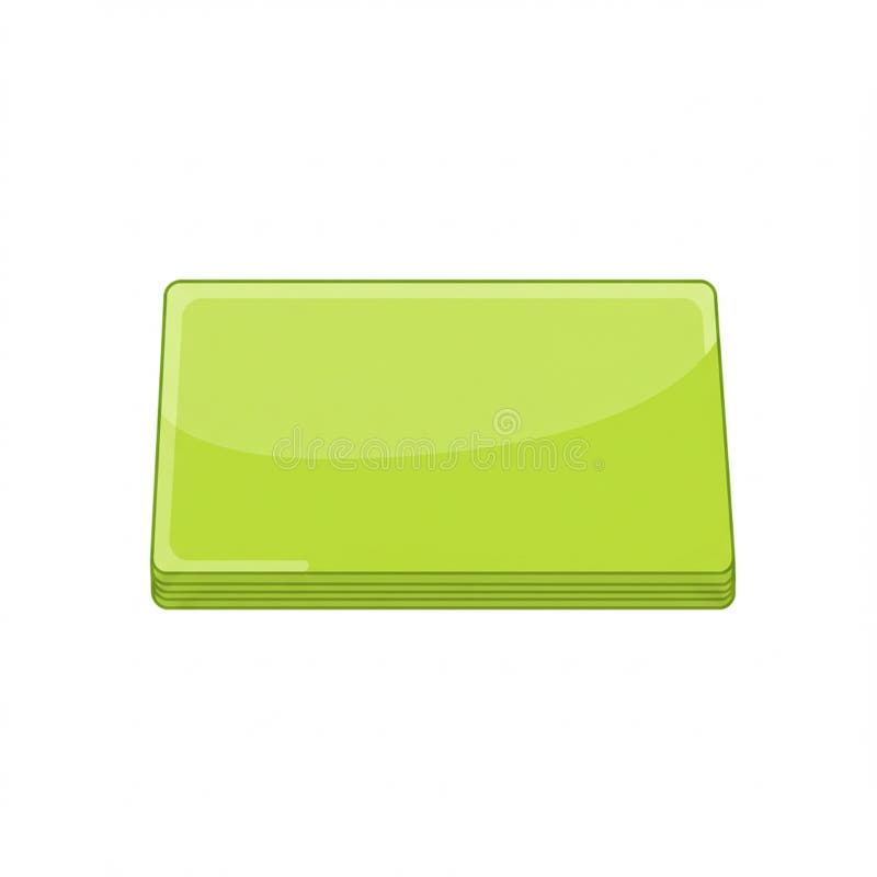 A Stack of Lime Green Rectangular Cards is Shown Against a White ...