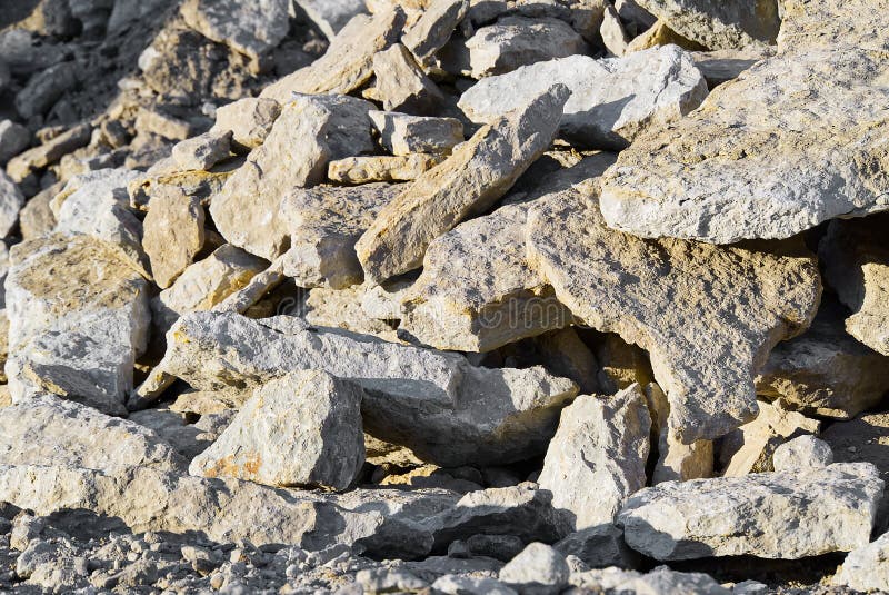 Stack of Limestone. Big Crushed Limestone Stone Stock Photo - Image of ...