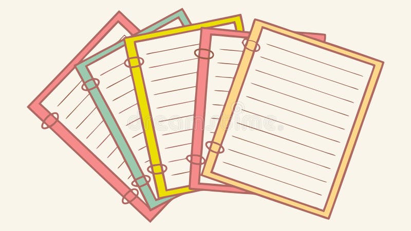 Stack of Lined Papers, Writing and Organization, Vector Design ...