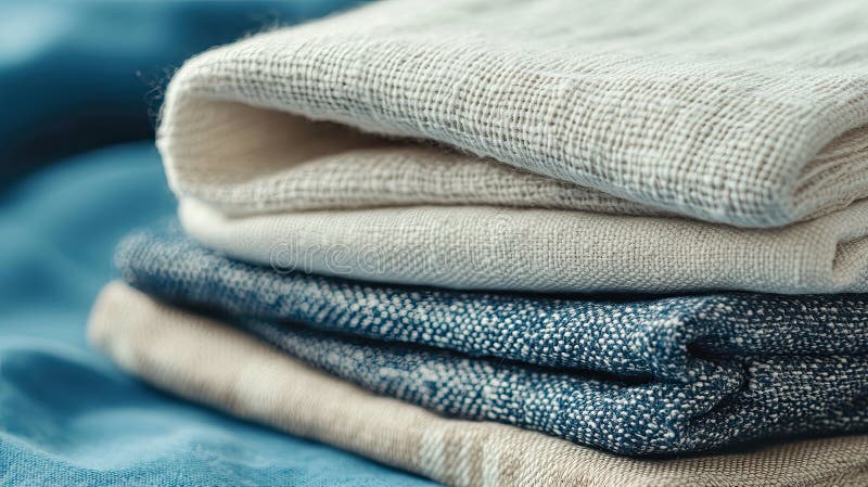 Stack of Linen Fabric stock illustration. Illustration of drape - 349417879