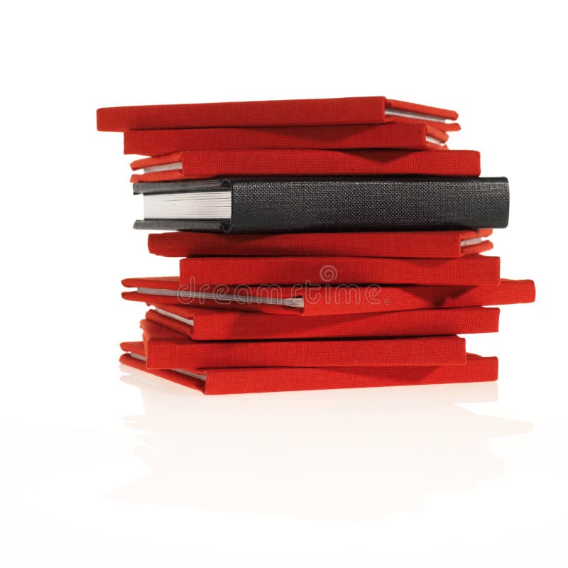 Stack of little red books stock image. Image of knowledge - 6976867