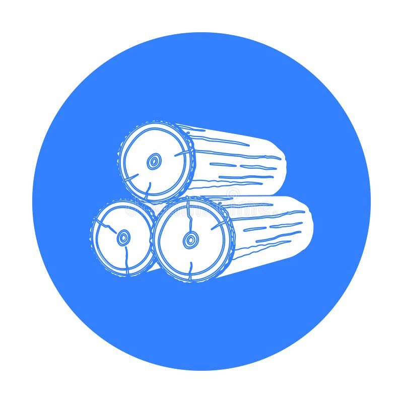 Stack of Logs Icon in Flat Style on White Background. Sawmill and ...
