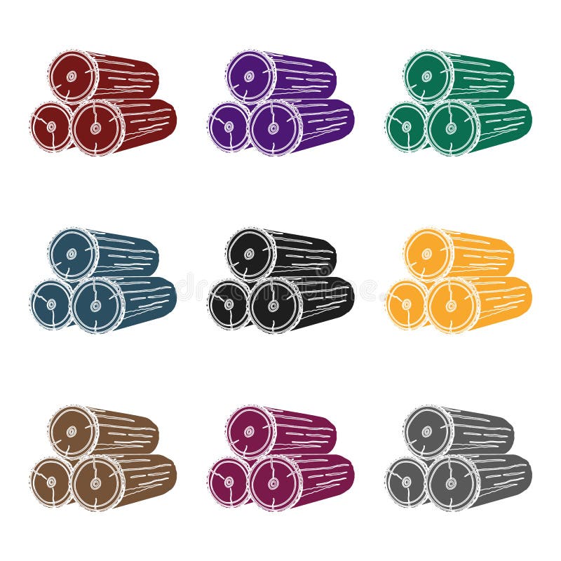 Stack of Logs Icon in Black Style on White Background. Sawmill and ...
