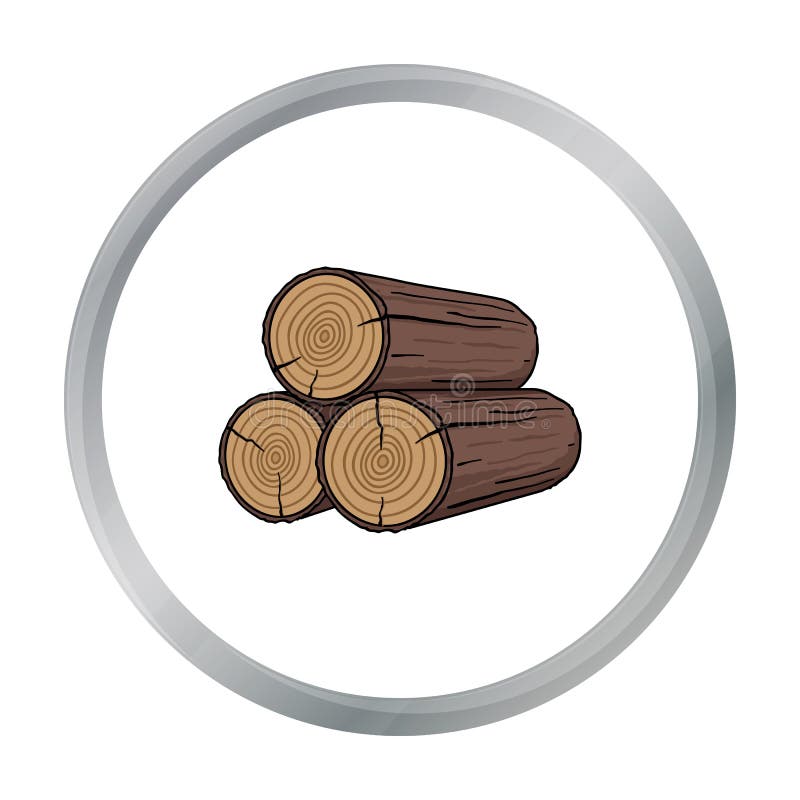 Stack of Logs Icon in Cartoon Style Isolated on White Background. Stock ...