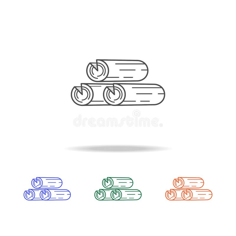 Stack of Logs Icon. Elements of Christmas Holidays in Multi Colored ...