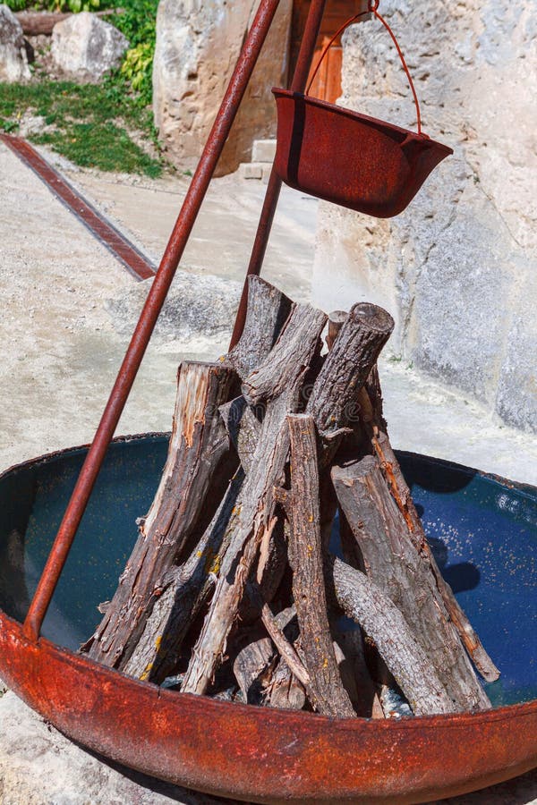 Stack of logs for picnic stock photo. Image of cook - 265036934