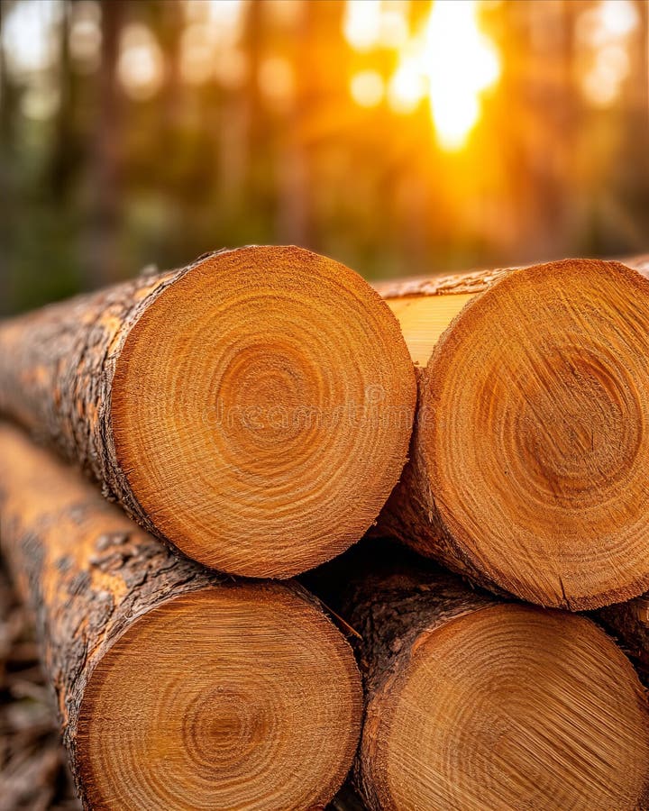 A Stack of Logs Sitting on Top of a Pile of Wood Stock Image - Image of ...