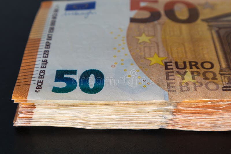 Stack Lots 50 Euro Banknotes Close Up Soft Focus Stock Photos - Free ...