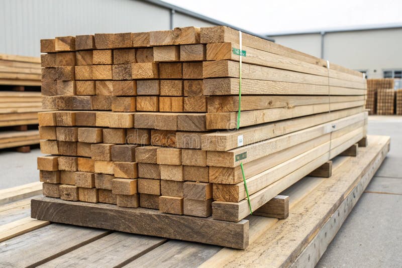 Stack of Lumber Ready for Construction Stock Illustration ...