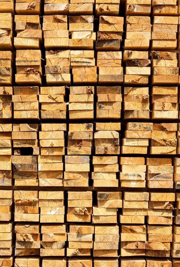 Stack of Lumber in Timber Logs Storage Stock Photo - Image of industry ...