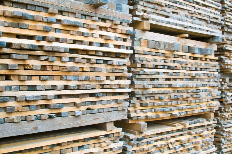 Stack of Lumber Wood in Timber Logs Storage Stock Photo - Image of ...