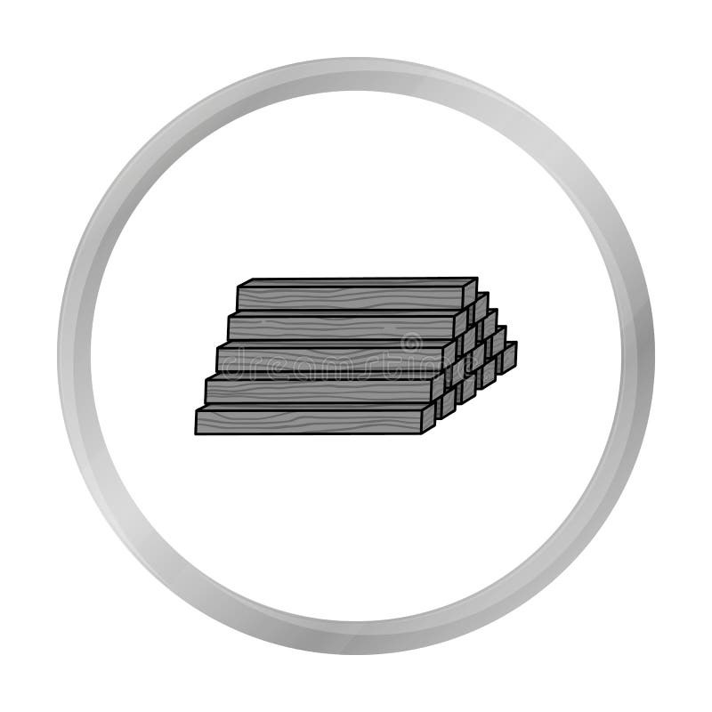 Stack of Lumbers Icon in Monochrome Style Isolated on White. Sawmill ...