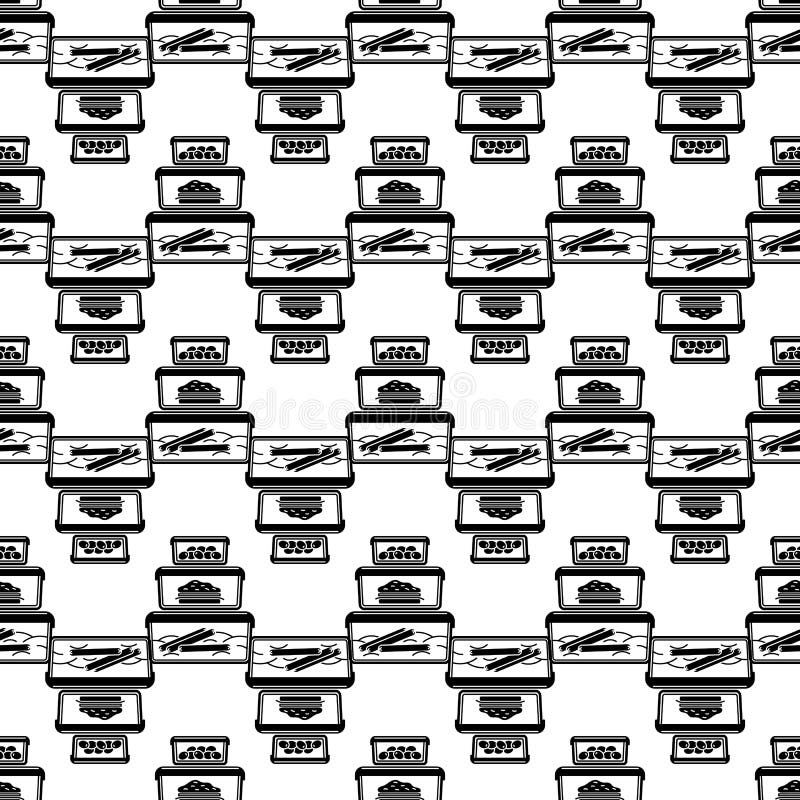 Stack of Lunch Box Pattern Seamless Vector Stock Vector - Illustration ...