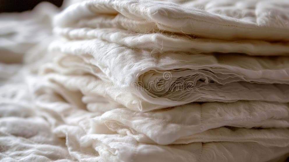 A Stack of Luxurious Batting Known for Its Supreme Loft and Warmth when ...