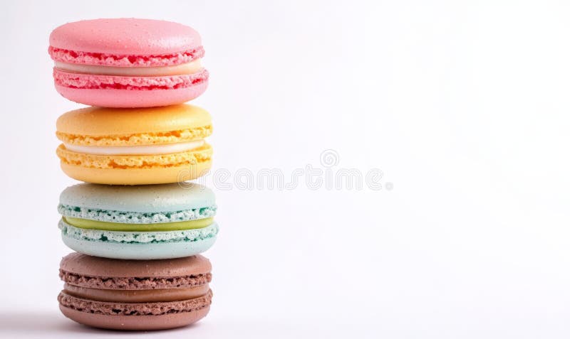 Stack of Macaroons on White Background Stock Illustration ...
