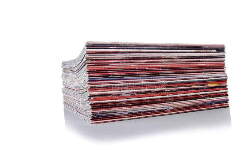 The Stack of Magazine on the White Background Stock Photo - Image of ...
