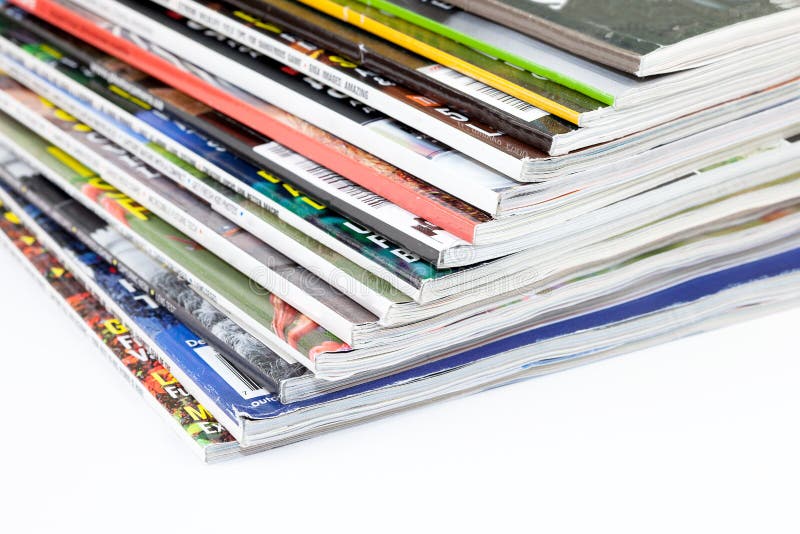 Stack of magazines stock photo. Image of isolated, learning - 17837642