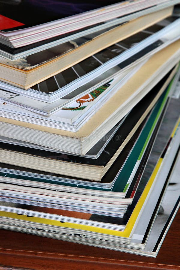 Stack of magazines stock photo. Image of page, literature - 20800186