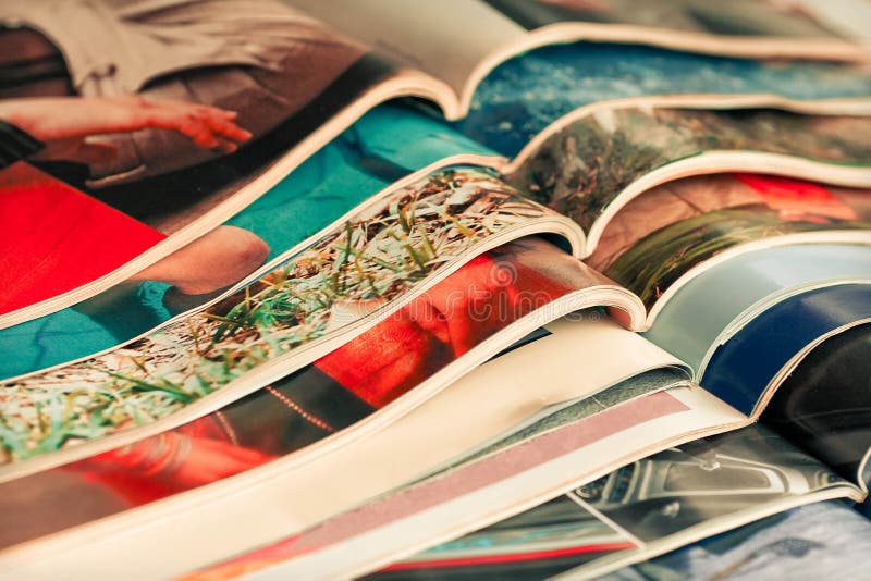 Stack of magazines stock photo. Image of business, advertising - 107080872