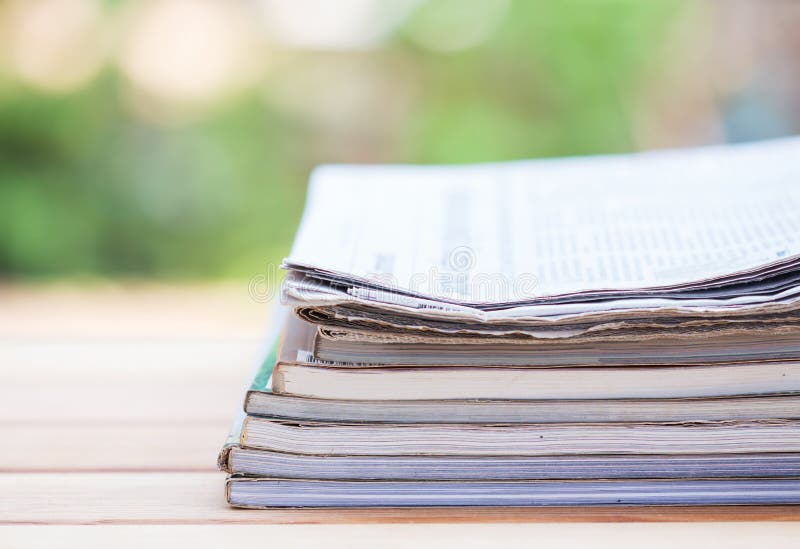 Stack of Magazines and Newspaper Stock Image - Image of colour ...