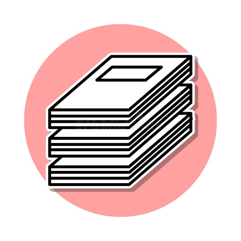 A Stack of Magazines Sticker Icon. Simple Thin Line, Outline Vector of ...