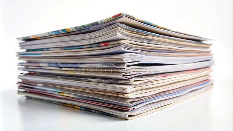 A Stack of Magazines on a White Background Generative by AI Stock Image ...