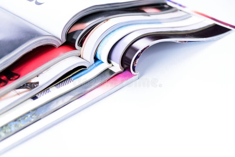 Stack of Magazines on White Background or Isolated Stock Photo - Image ...