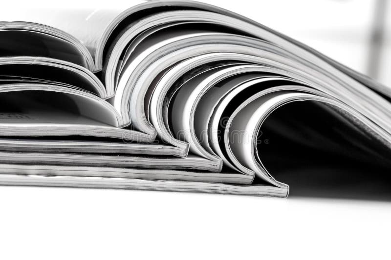 Stack of Magazines on White Background Stock Image - Image of ...