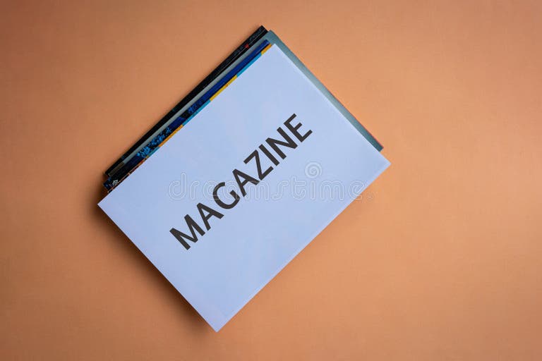 Stack of Magazines with Word Magazine on White Cover Stock Photo ...