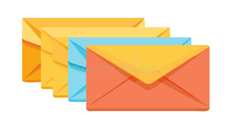Stack of Postal Envelopes. 3D Illustration Stock Illustration ...