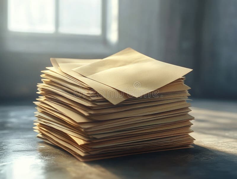 Mail Stack Table stock image. Image of beige, surface - 374272353