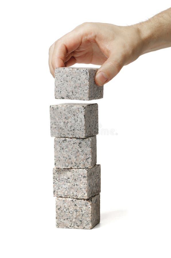 Stack stock image. Image of objects, hand, five, blocks - 45823391