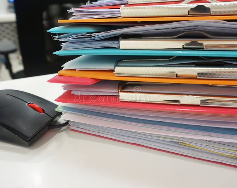 Stack of Many Color Clipboard and Computer Mouse Stock Image - Image of ...