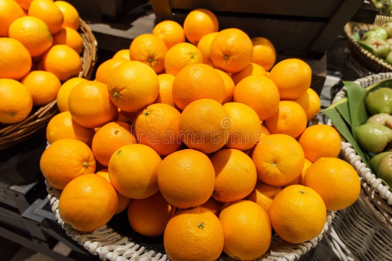 Stack of Many Fresh Mandarin Oranges in the Market Stock Image - Image ...