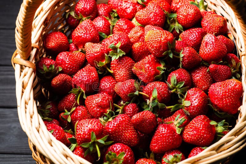 Stack of Many Fresh Strawberries Stock Photo - Image of plate, pottle ...