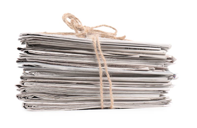 Stack of Many Newspapers Isolated on White Stock Image - Image of ...