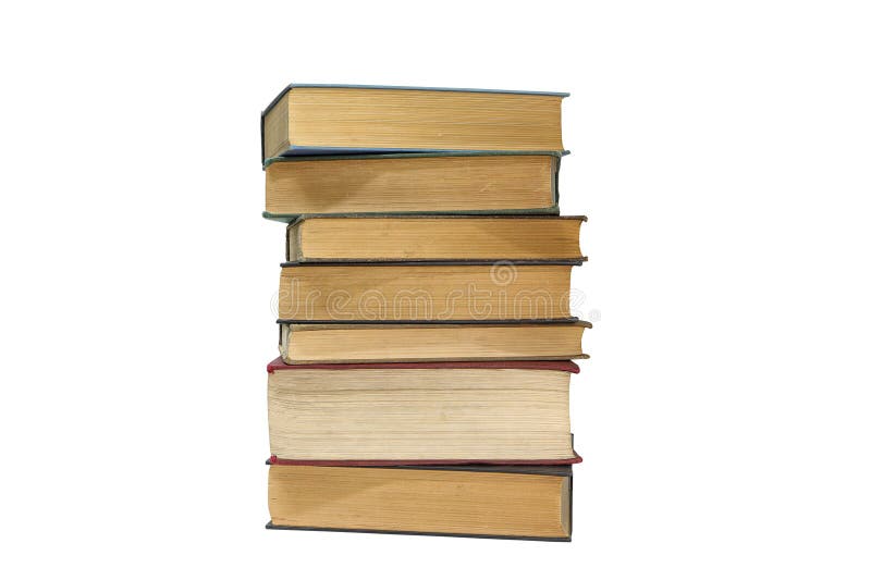 A Stack of Old Books with Old Paper Pages on Wooden Table and Beautiful ...