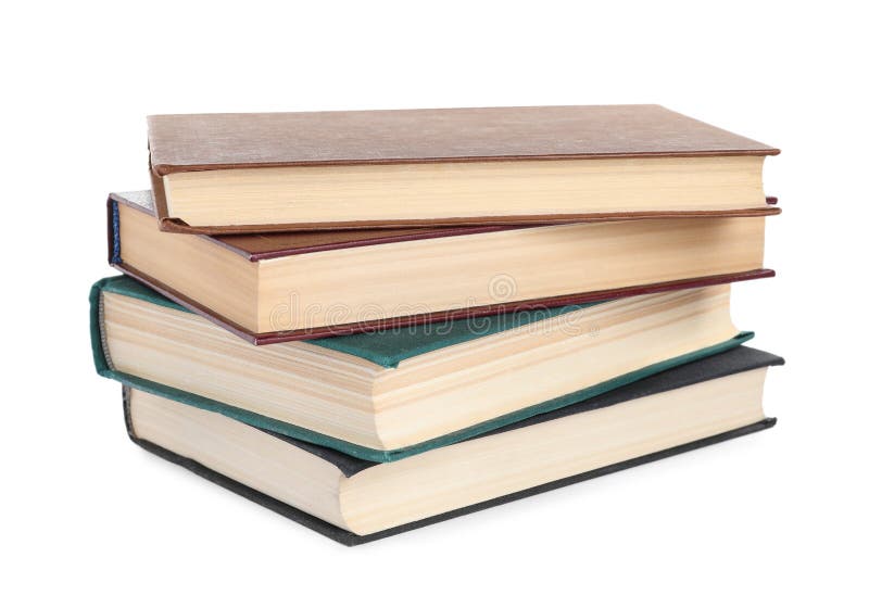 Stack of Many Old Hardcover Books Isolated on White Stock Photo - Image ...