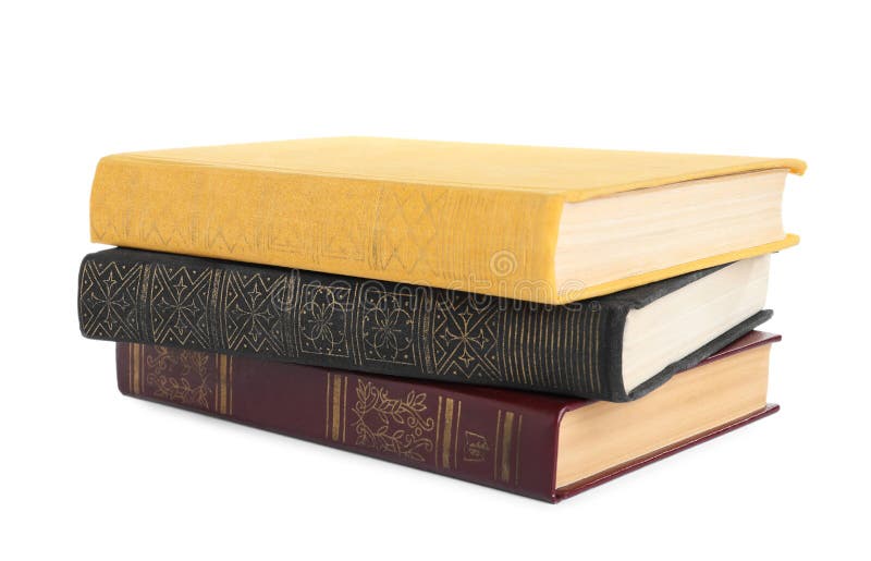 Stack of Many Old Hardcover Books Isolated on White Stock Photo - Image ...