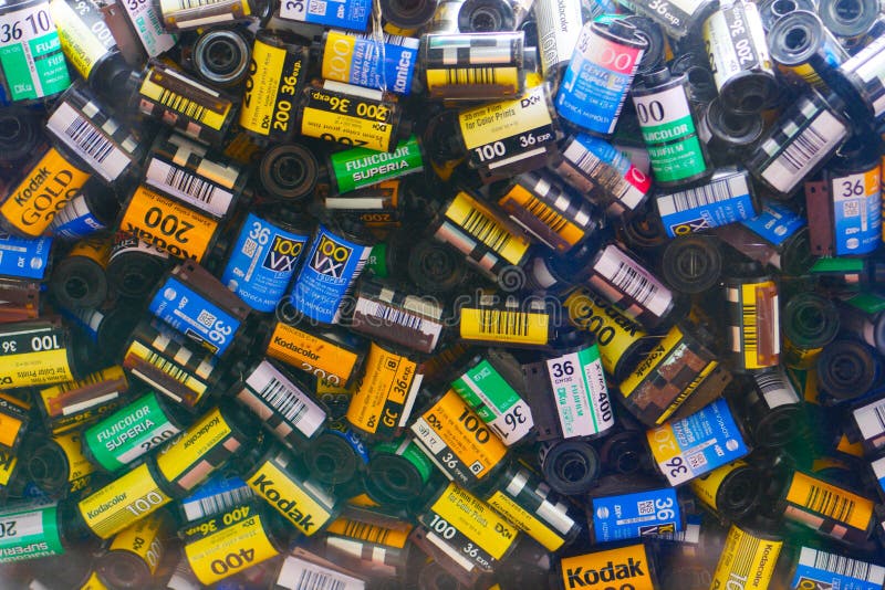 Stack of Many Old 35mm Film Rolls Editorial Photo - Image of retro ...