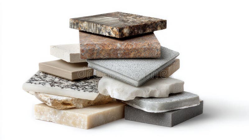 Stack of Marble Slabs on White Background. Neural Network AI Generated ...