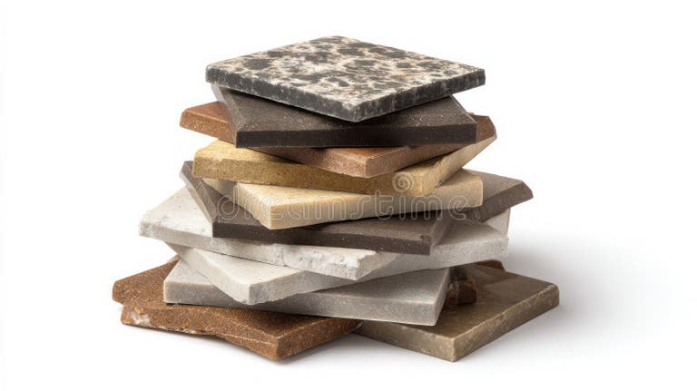 Stack of Marble Slabs on White Background. Neural Network AI Generated ...