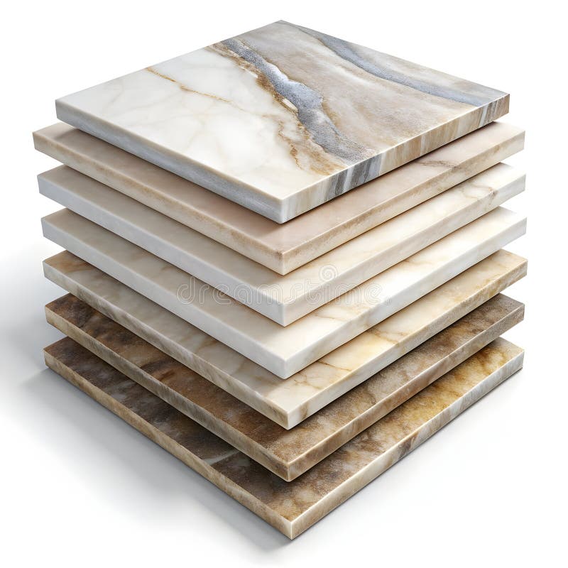 Stack of Marble Tiles with White Background Stock Illustration ...