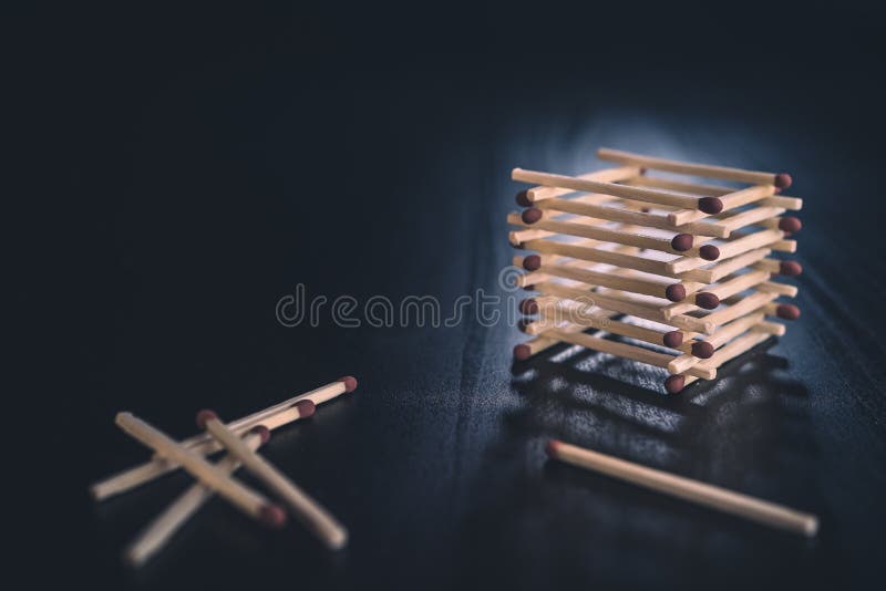 Stack of Matches with Some Laying Around Stock Photo - Image of retro ...